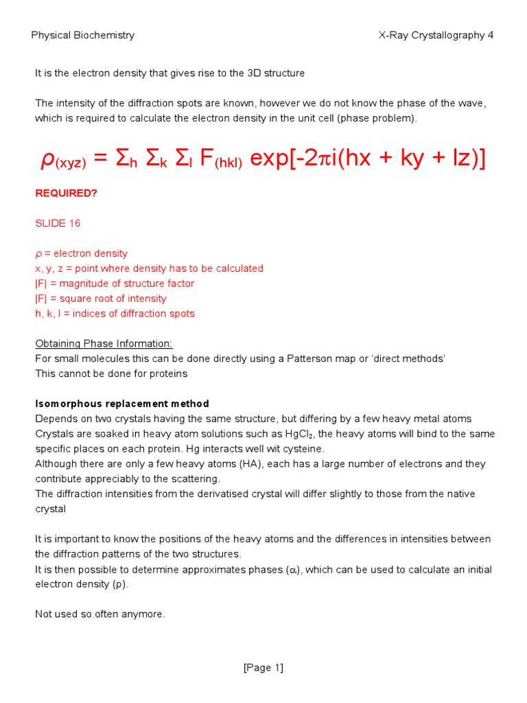 X-Ray Crystallography 4 | PDF | X Ray Crystallography | Crystallography