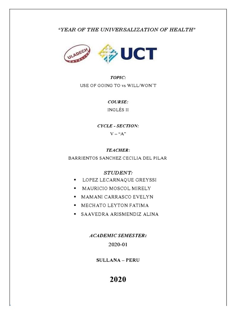 Uso Del Going To Vs Will y Wont INGLES 10 | PDF | Communication | Semiotics