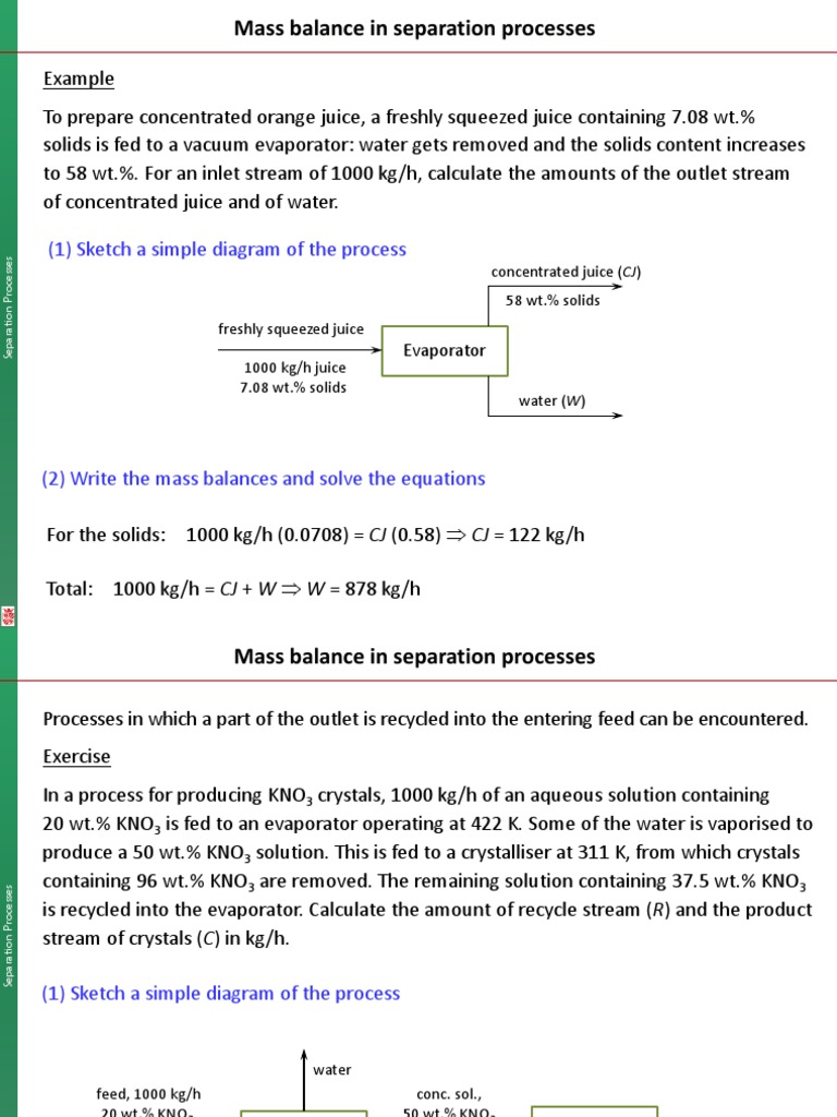Separation Processes 2019-2020 (Part 1 Exercises) StudPort | PDF ...