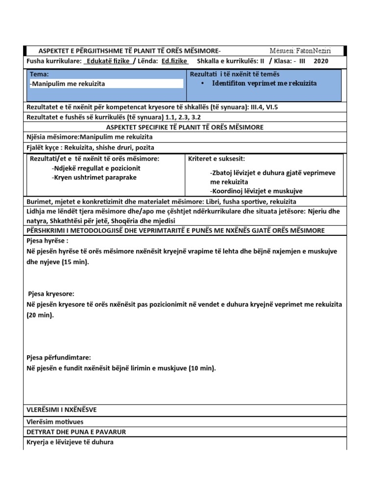 Plani 1 | PDF