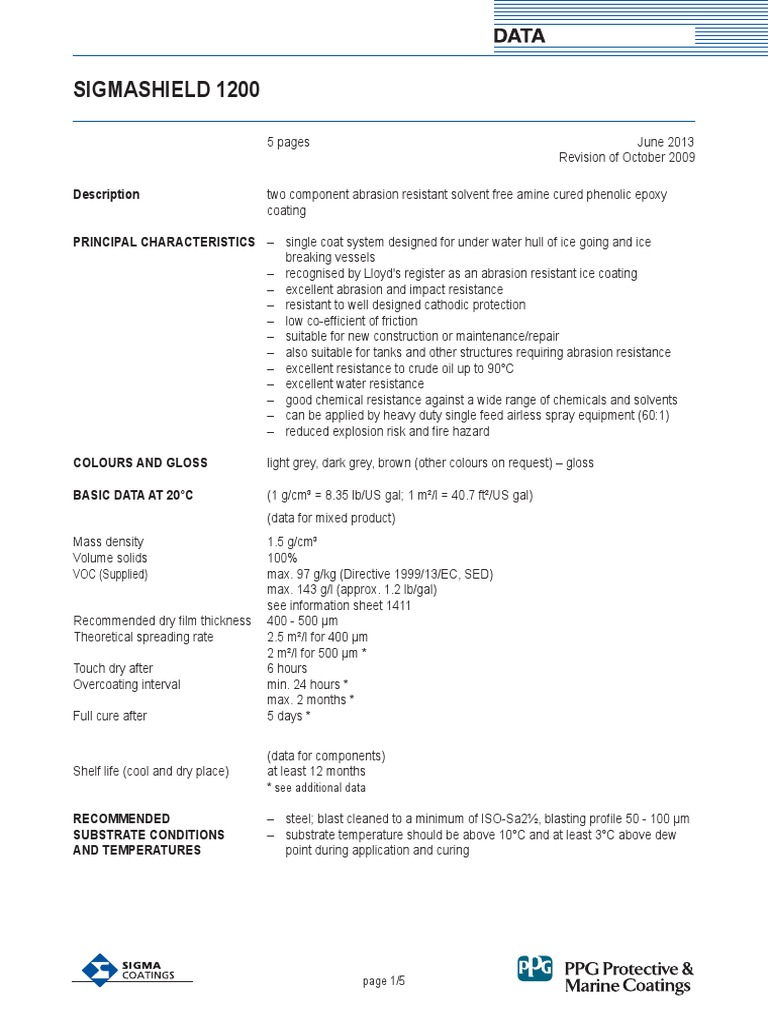 Sigma Shield 1200 | PDF | Paint | Nature