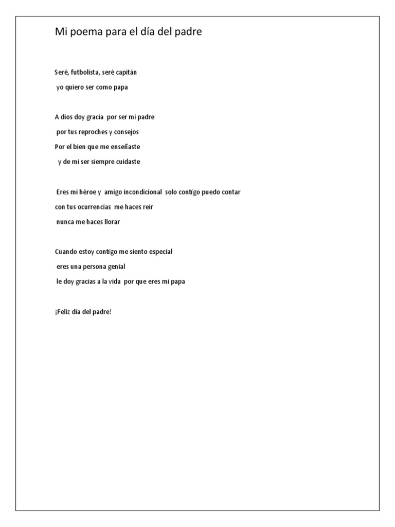 Poema para El Dia Del Padre | PDF