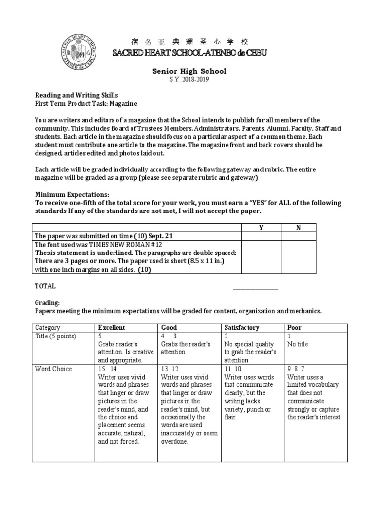 Rubric and Gateway Feature Article 2018 | Download Free PDF | Senses ...