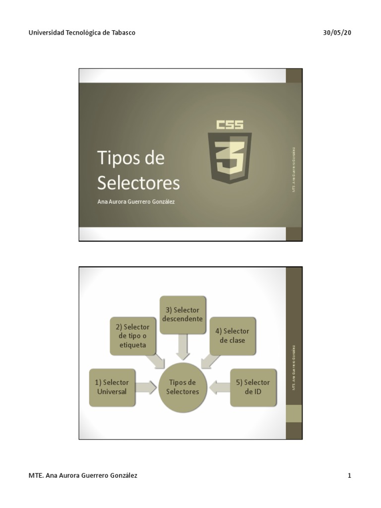 CSS Tipos de Selectores PDF | PDF | Hojas de estilo en cascada | HTML