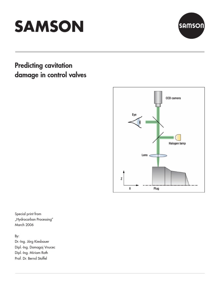 Samson: Predicting Cavitation Damage in Control Valves | PDF ...