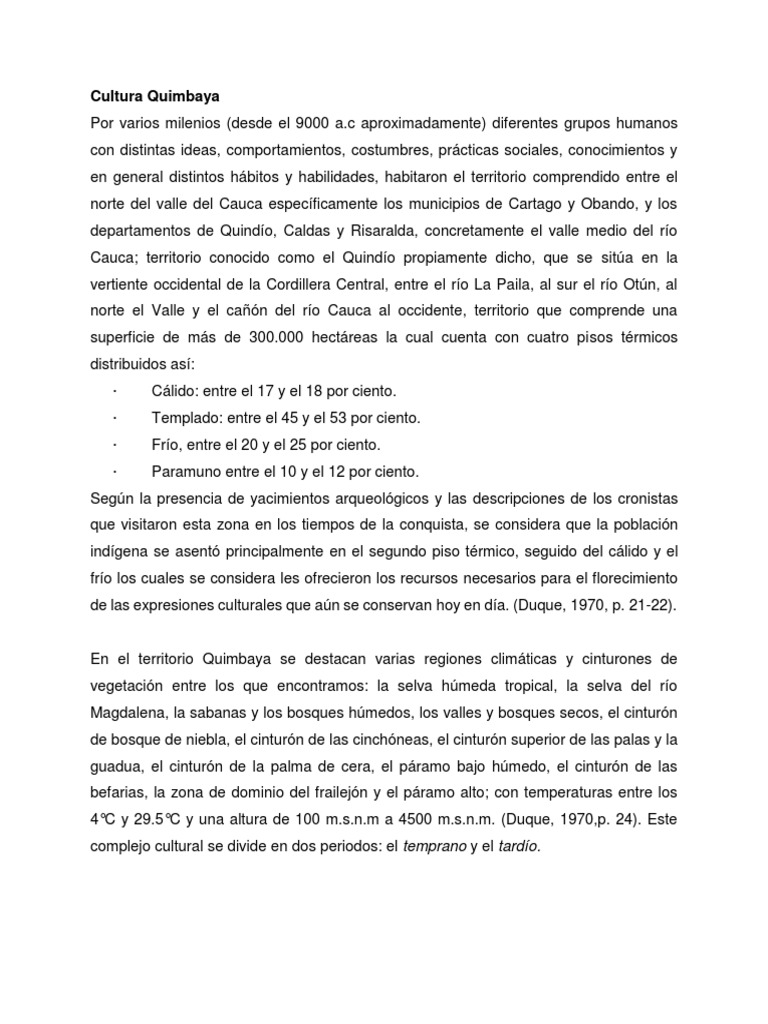 Cultura Quimbaya | PDF | Cerámica | Cobre