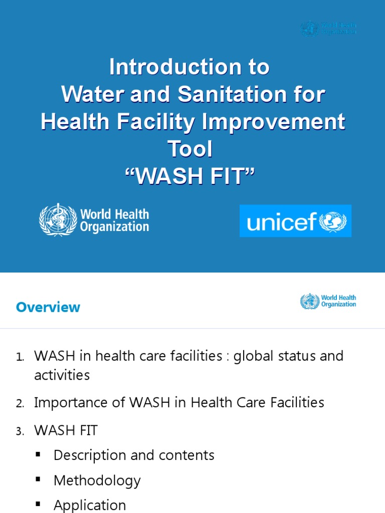 Introduction To Water and Sanitation For Health Facility Improvement ...