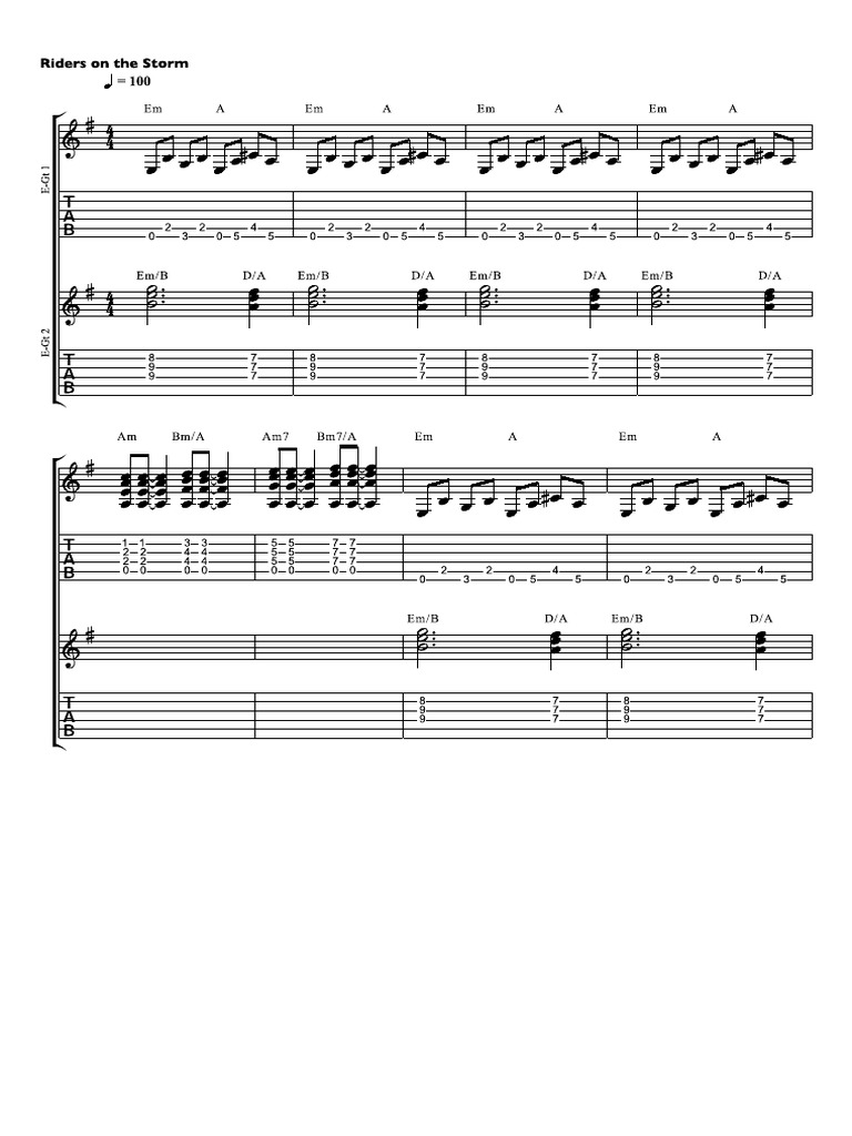 Riders On The Storm Guitar Tab Pdf Pdf 6069