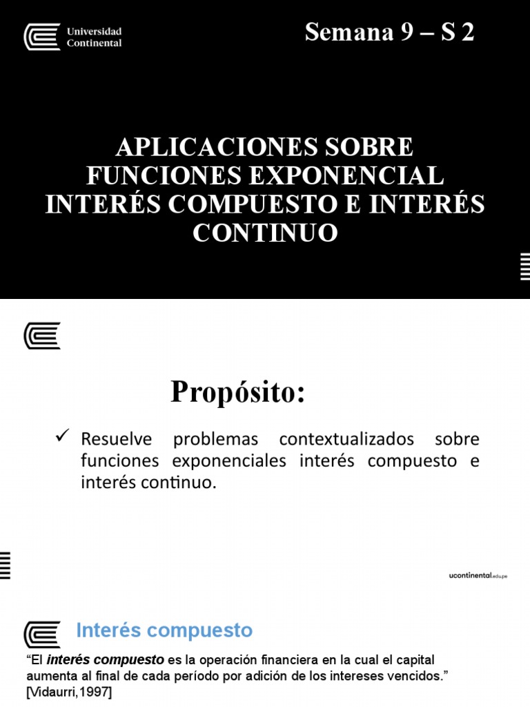 Modelado de Funciones Exponenciales. Interés Compuesto e Interés ...