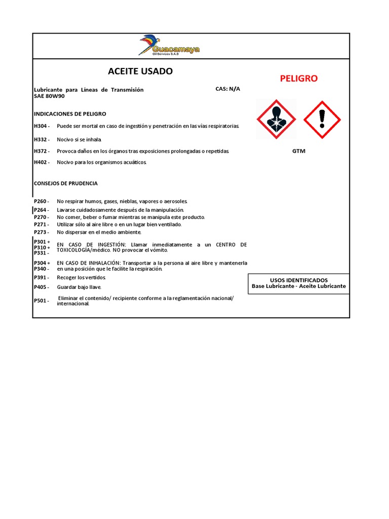 Sga - Aceite Usado | PDF