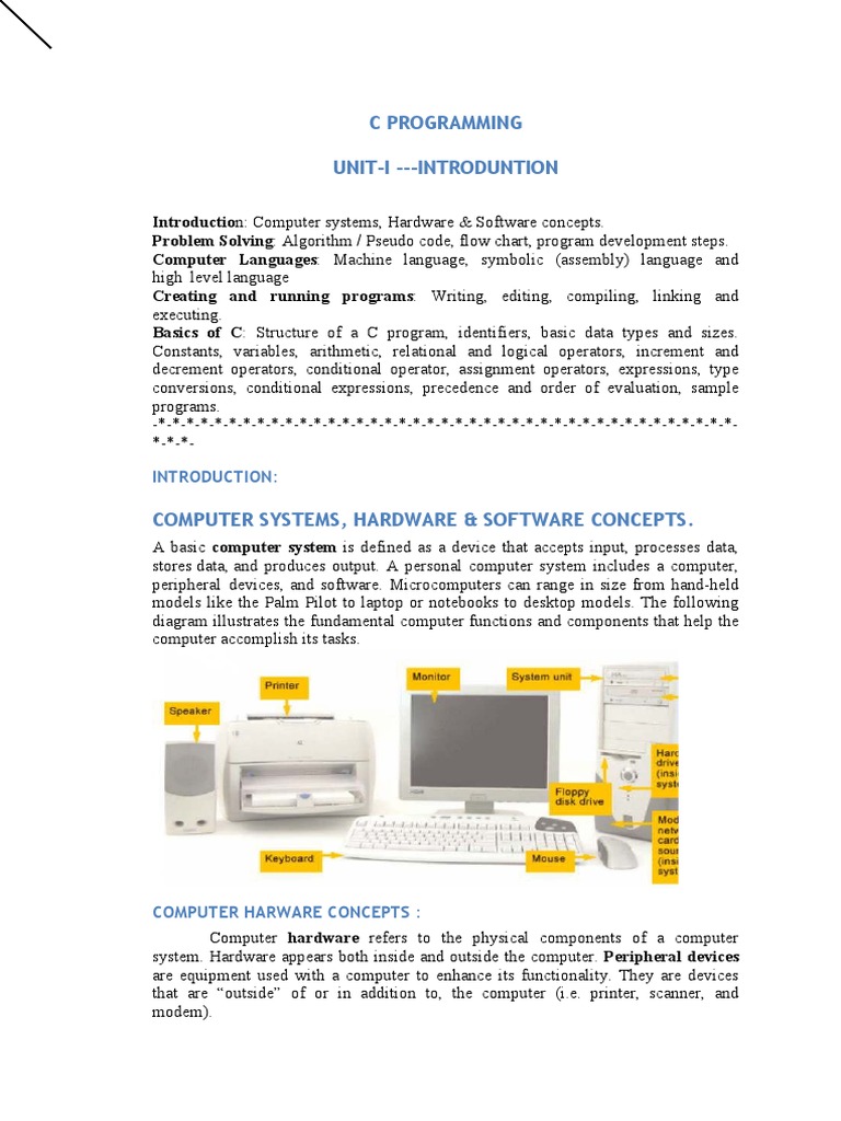 C Programming Unit-I - Introduntion | PDF | Computer Data Storage ...