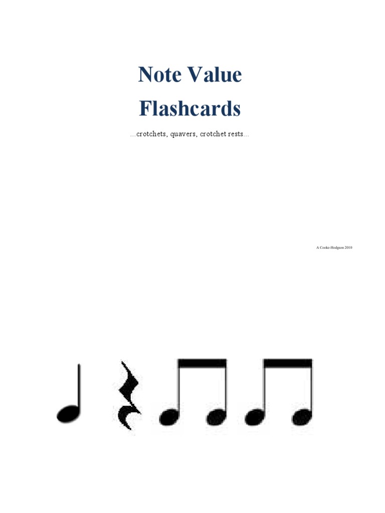 Music Note Value Flashcards | PDF | Home & Garden