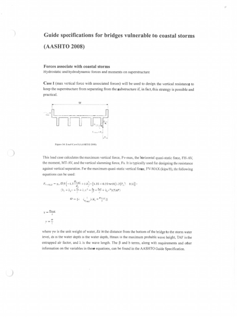 Guide Specifications For Bridges Subjected To Coastal Storms - AASHTO ...