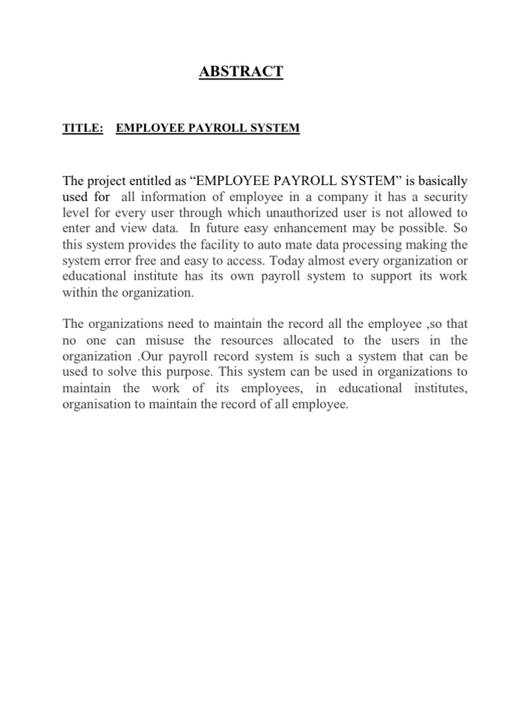 Abstract | PDF | C (Programming Language) | Payroll
