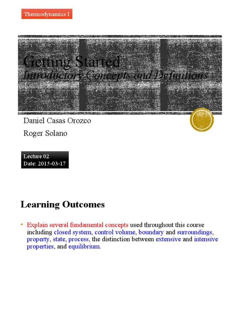 Getting Started: Introductory Concepts and Definitions | PDF | Thermodynamic Equilibrium ...
