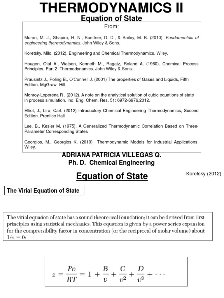 Equation of State - S2 - v44 - Def | PDF | Continuum Mechanics | Phases ...
