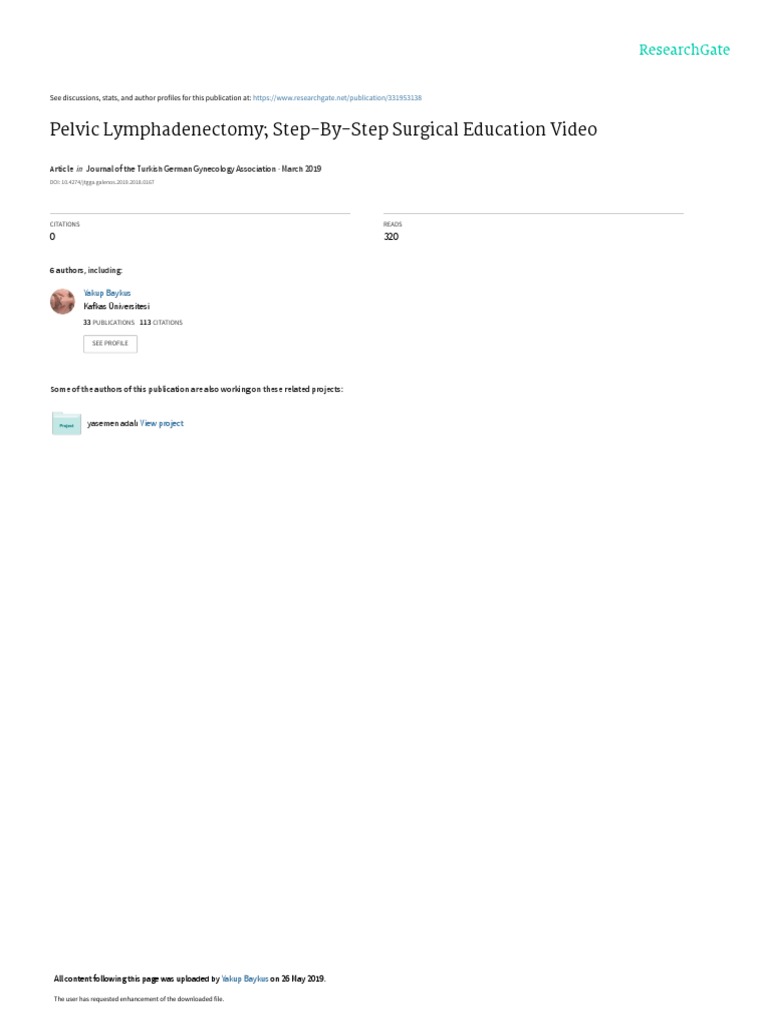 Pelvic Lymphadenectomy Step-By-Step Surgical Educa | PDF | Peritoneum ...