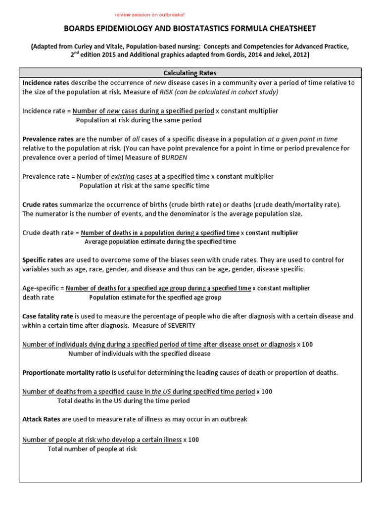 Epi Biostats Review | PDF | Sensitivity And Specificity | Standard Deviation