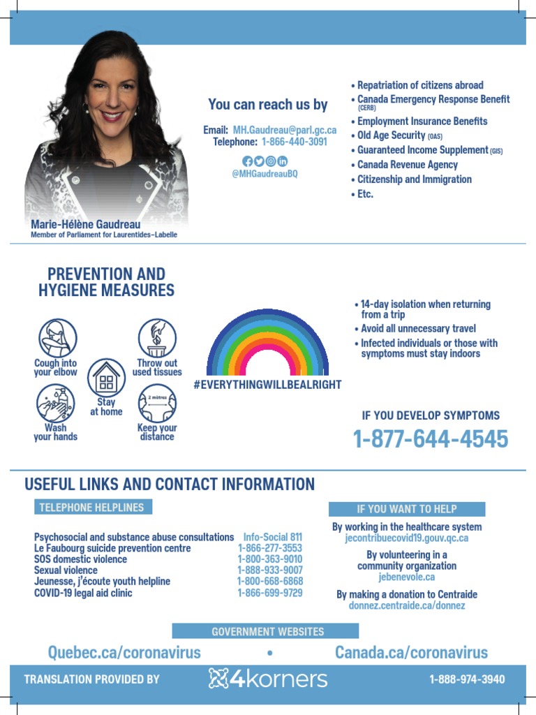 Translation Federal MP Flyer - Covid-19 | PDF | Policy | Health Sciences