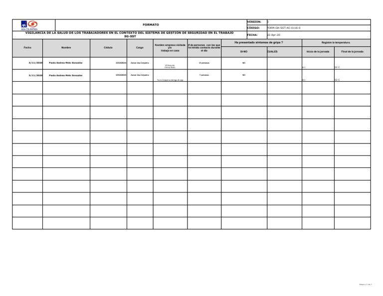 Formato de Vigilancia Axa | Descargar gratis PDF | Bienestar | Medicina
