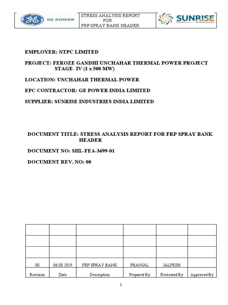 FEM Analysis Report For Spray Header | PDF | Strength Of Materials ...
