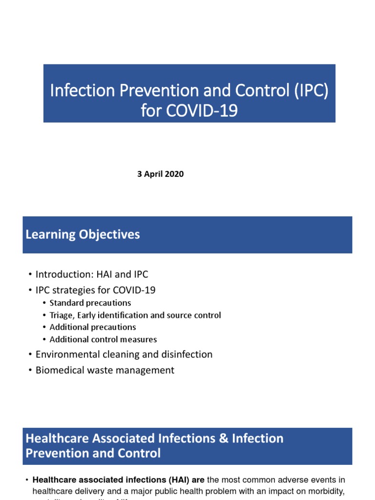 Infection Prevention and Control (IPC) For COVID-19: 3 April 2020 | PDF ...