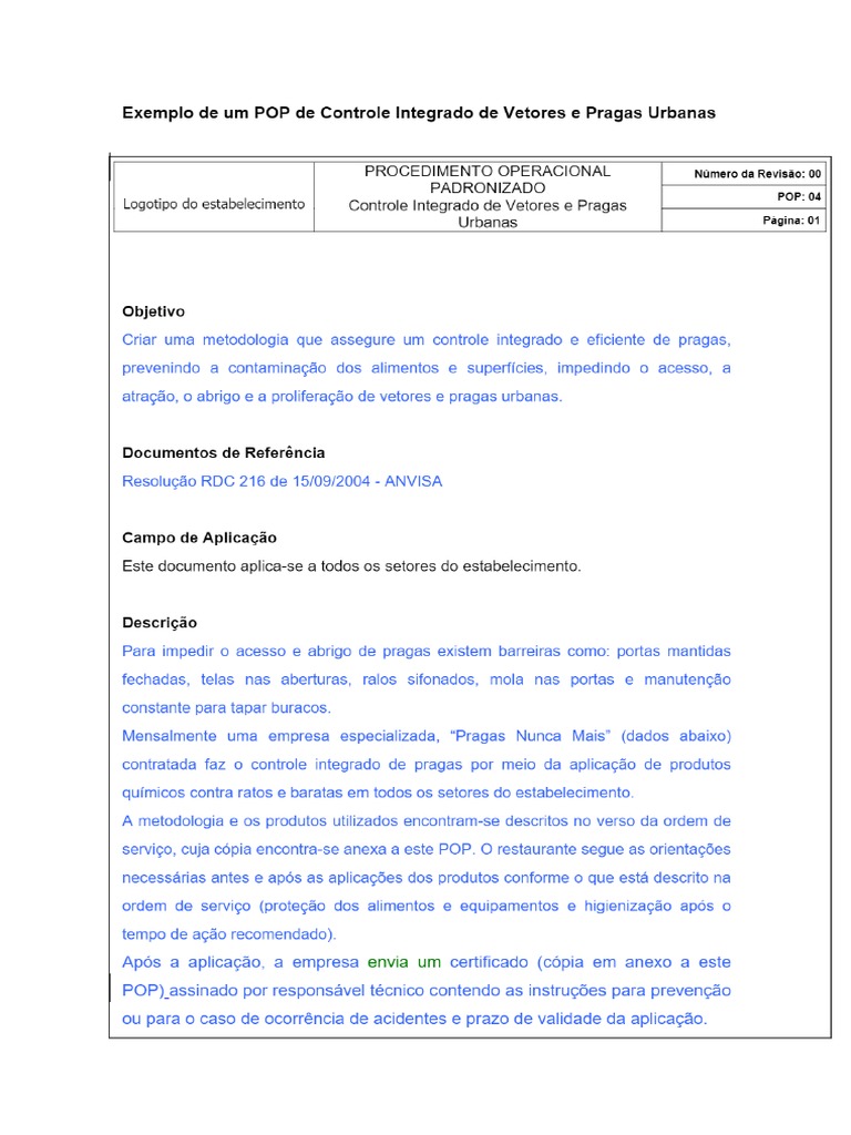 Exemplo de POP | PDF