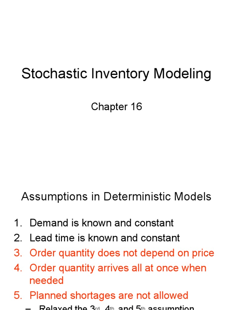 Stochastic Inventory Modeling | PDF | Inventory | Demand