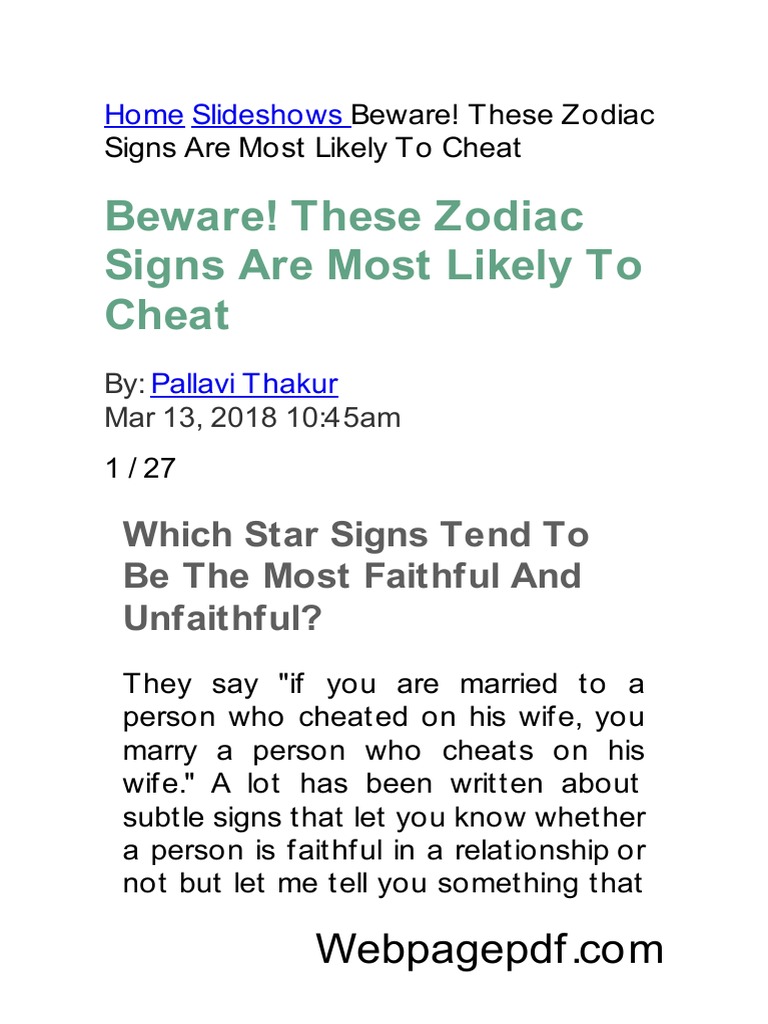 Beware! These Zodiac Signs Are Most Likely To Cheat: Home Slideshows ...