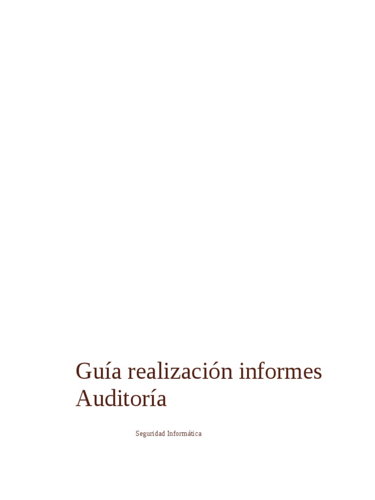 Ejemplo Auditoria Seguridad Informatica | PDF | La seguridad ... Ejemplo Auditoria Seguridad Informatica | PDF | La seguridad ...