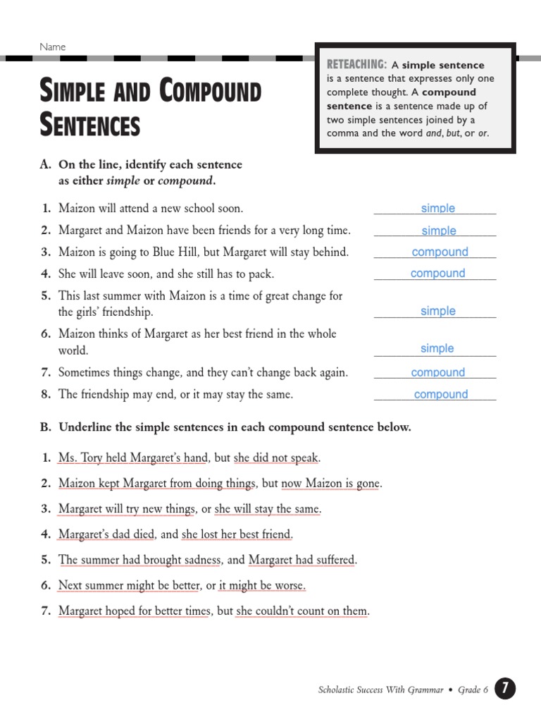 Simple-And-Compound-Sentences-1 1 | PDF