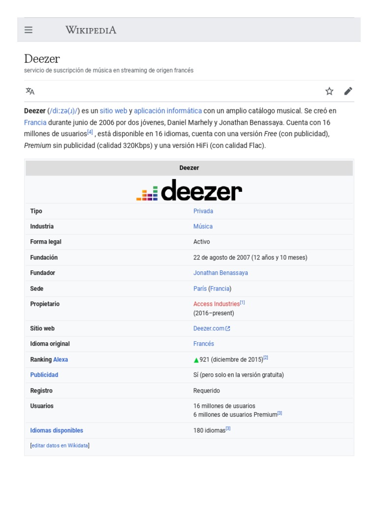 Deezer | PDF | Informática | Software