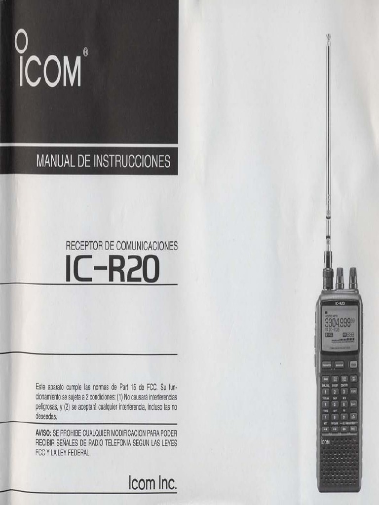 Manual Español ICOM IC-R20 PDF | PDF