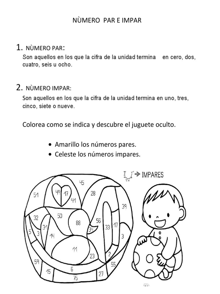 Números Pares e Impares para Colorear | PDF | Hogar, jardinería y ...