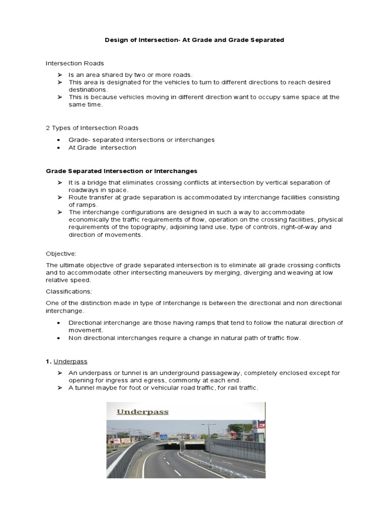 Design of Intersection-At Grade and Grade Separated | PDF | Interchange ...