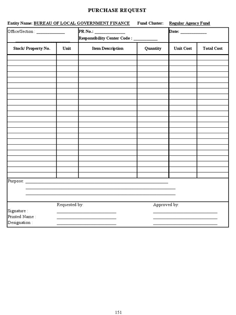 Purchase Request PR | PDF | Finance & Money Management