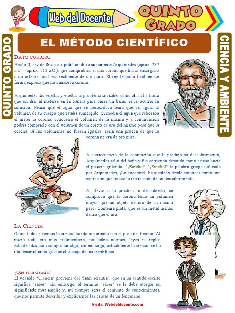El Método Científico para Quinto Grado de Primaria | PDF | Científico ...