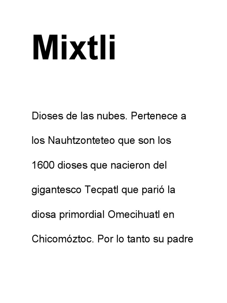 Mixtli | PDF