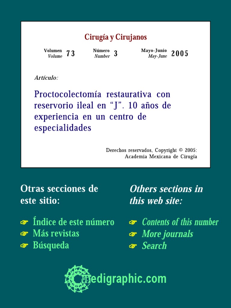 Proctocolectomía Restaurativa con Reservorio en J | PDF ...