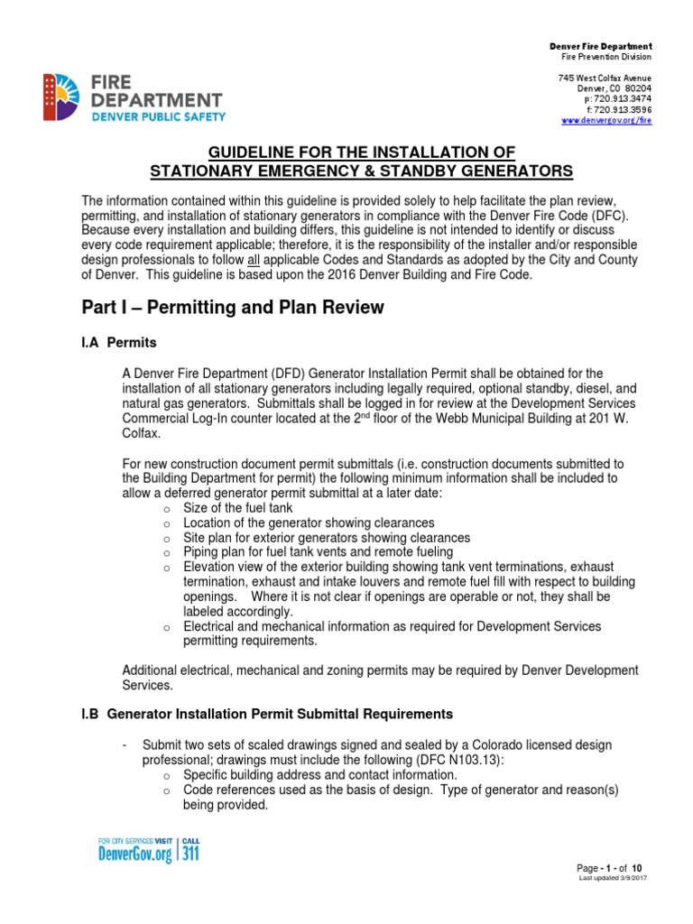 Generator Installation Guide | PDF | Exhaust Gas | Fire Safety