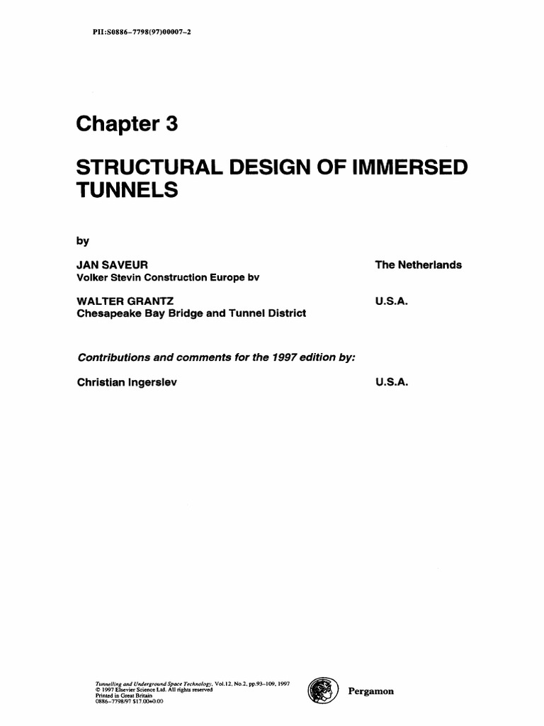 Structural Design of Immersed Tunnels | PDF | Tunnel | Concrete