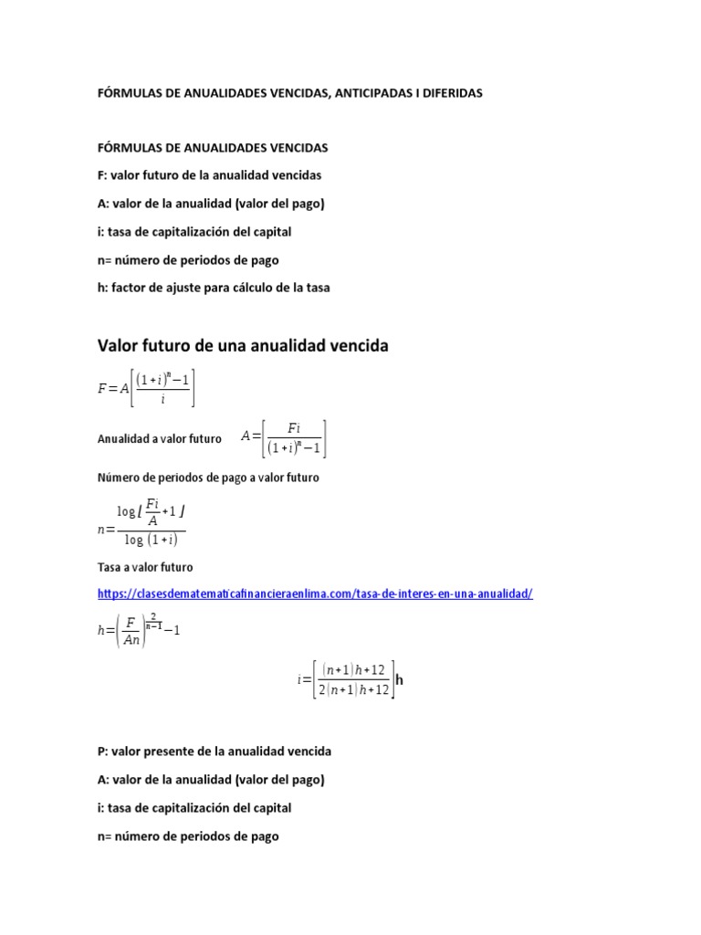 Formulario de Anualidades | PDF | Business