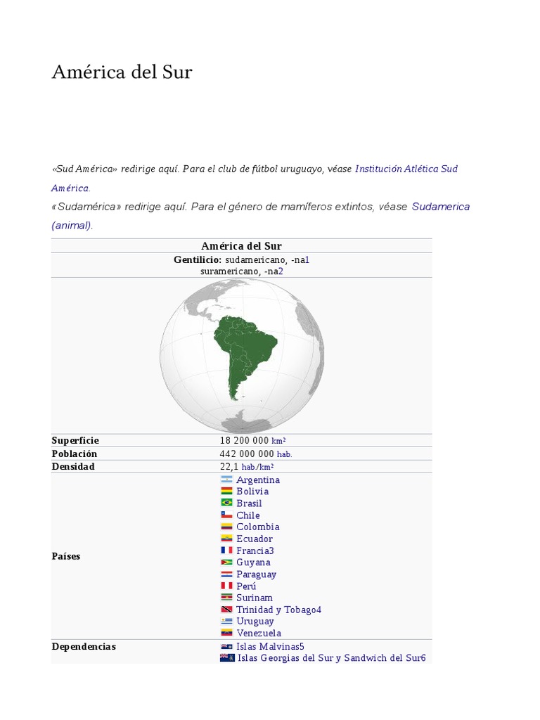 America Del Sur | PDF | América del Sur | Américas