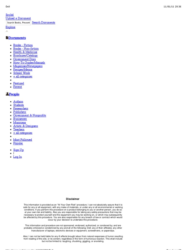 Documents: Disclaimer | PDF | Laptop | Integrated Circuit