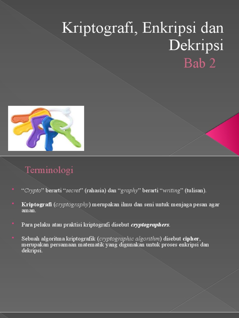 Kriptografi, Enkripsi, Dan Dekripsi | PDF