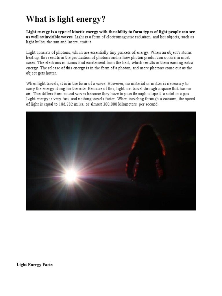 What Is Light Energy? | Download Free PDF | Light | Photon