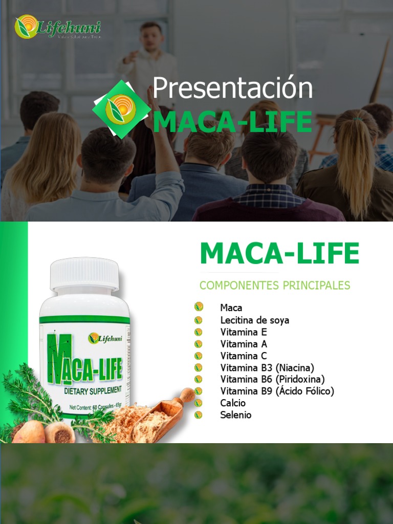 Presentación Maca-Life | PDF | Vitamina e | Vitamina