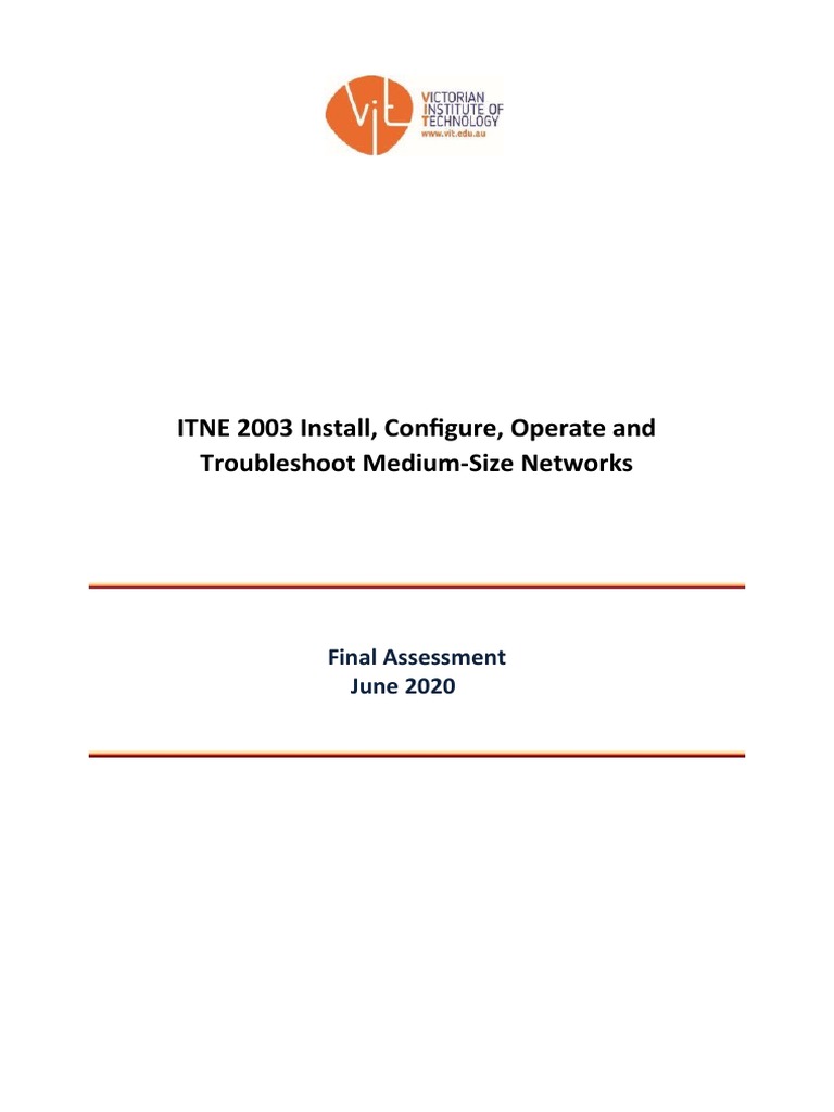 ITNE2003 - Final Assessment | PDF | Router (Computing) | Internet Standards