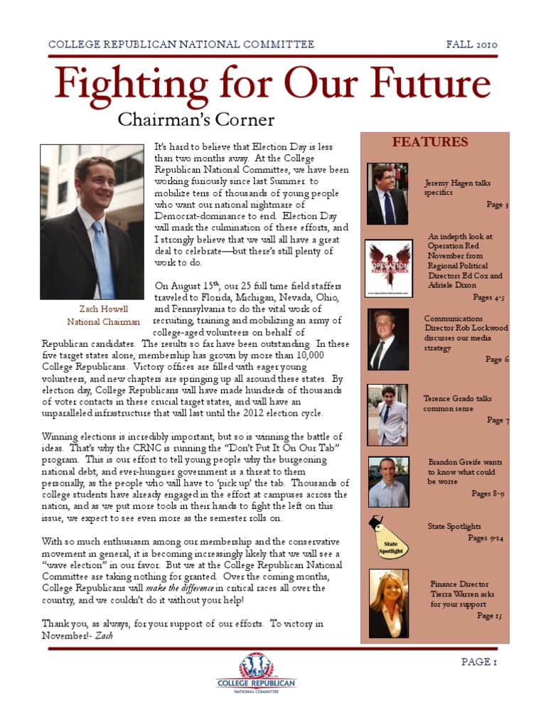 Fall '10 Newsletter | PDF | Republican Party (United States) | American ...