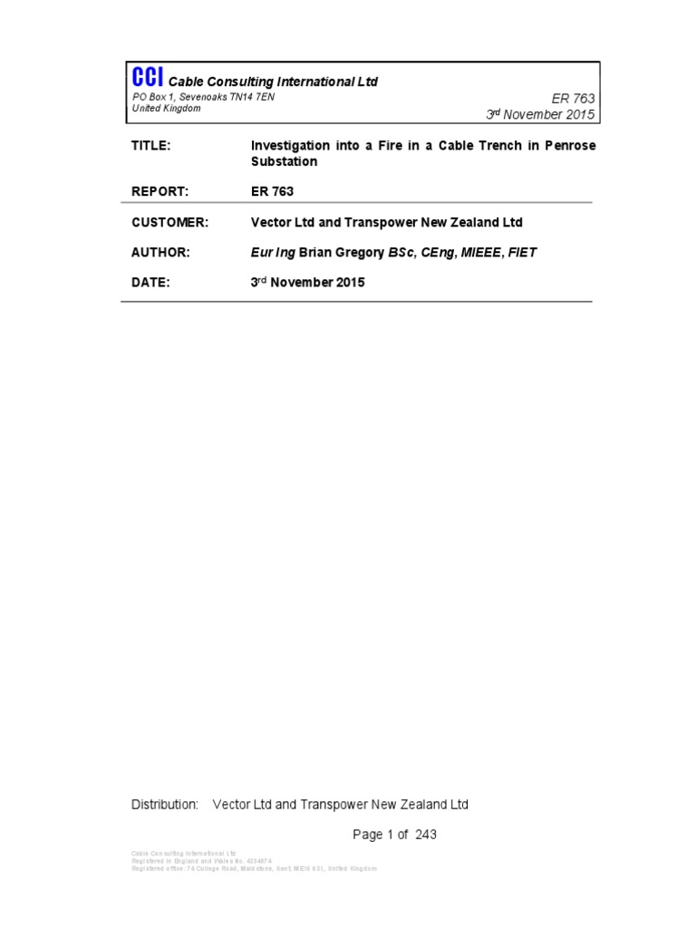 CCI Final PDF | PDF | Insulator (Electricity) | Fires
